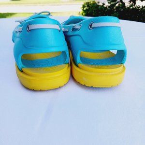 CROCS | Shoes | Crocs Beachline Boat Shoes Aqua And Yellow W | Poshmark